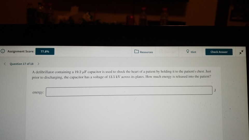 Solved Assignment Score: 77.8% Resources Hint Check Answer | Chegg.com