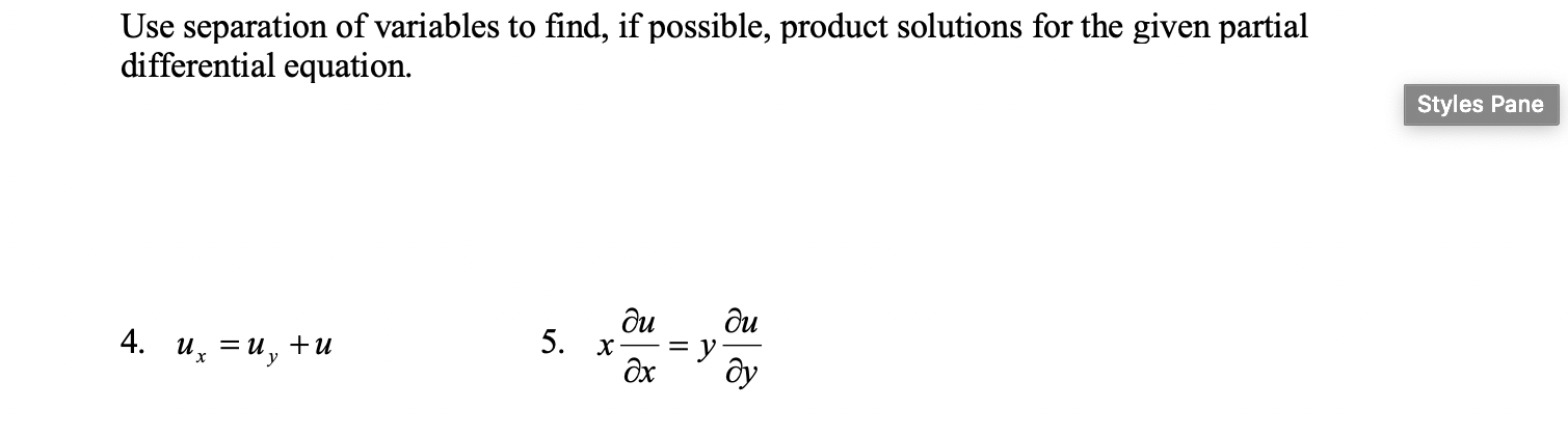 Solved Use separation of variables to find, if possible, | Chegg.com