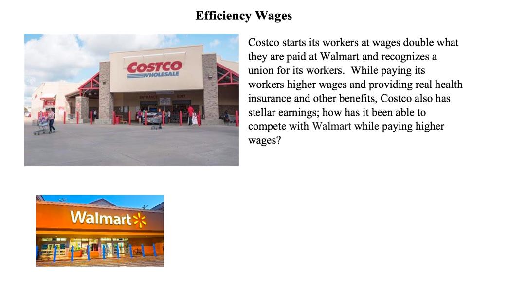 Solved Efficiency Wages COSTCO WHOLESALE Costco starts its | Chegg.com