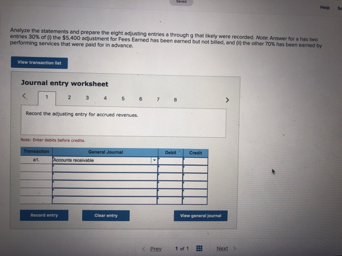 Solved Exercise 3 5 Analyzing And Preparing Adjusting 