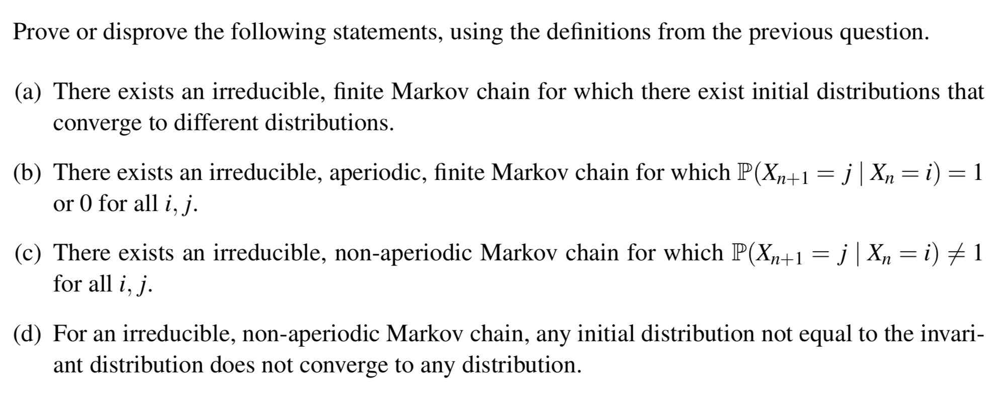Solved Prove or disprove the following statements, using the | Chegg.com