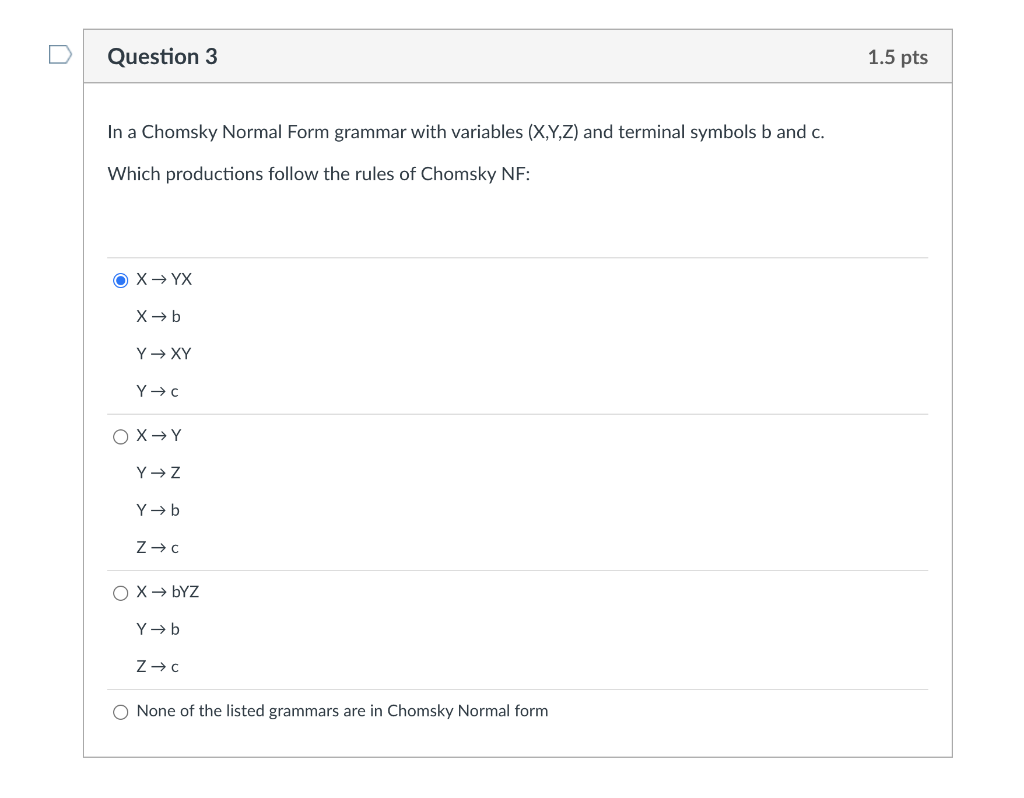 Solved In a Chomsky Normal Form grammar with variables | Chegg.com
