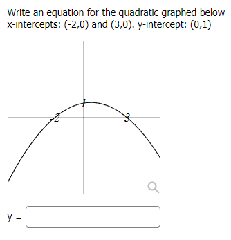 Solved Write an equation for the quadratic graphed below | Chegg.com