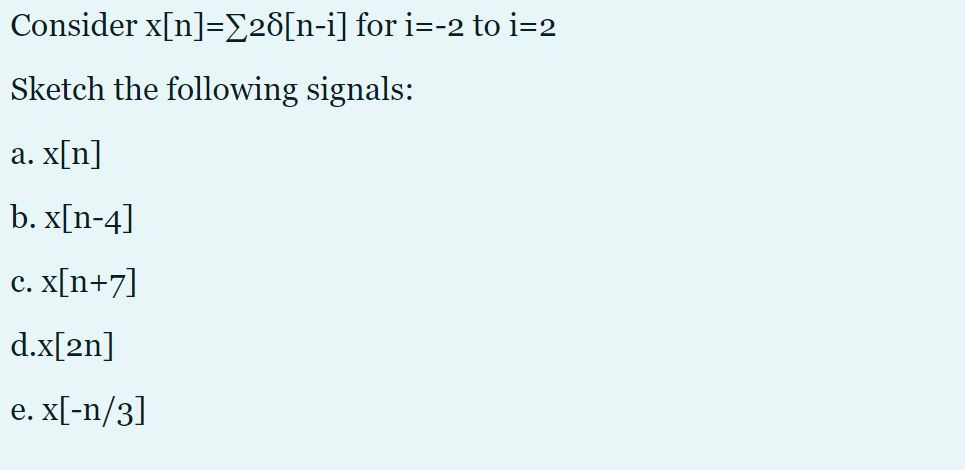 Solved Consider X[n] {28[n I] For I 2 To I 2 Sketch The