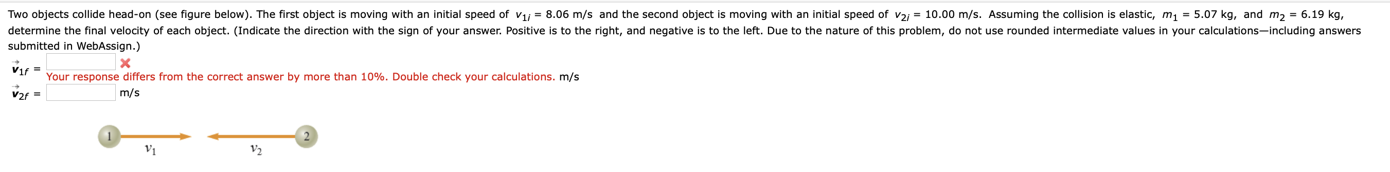 Solved Two Objects Collide Head On See Figure Below The