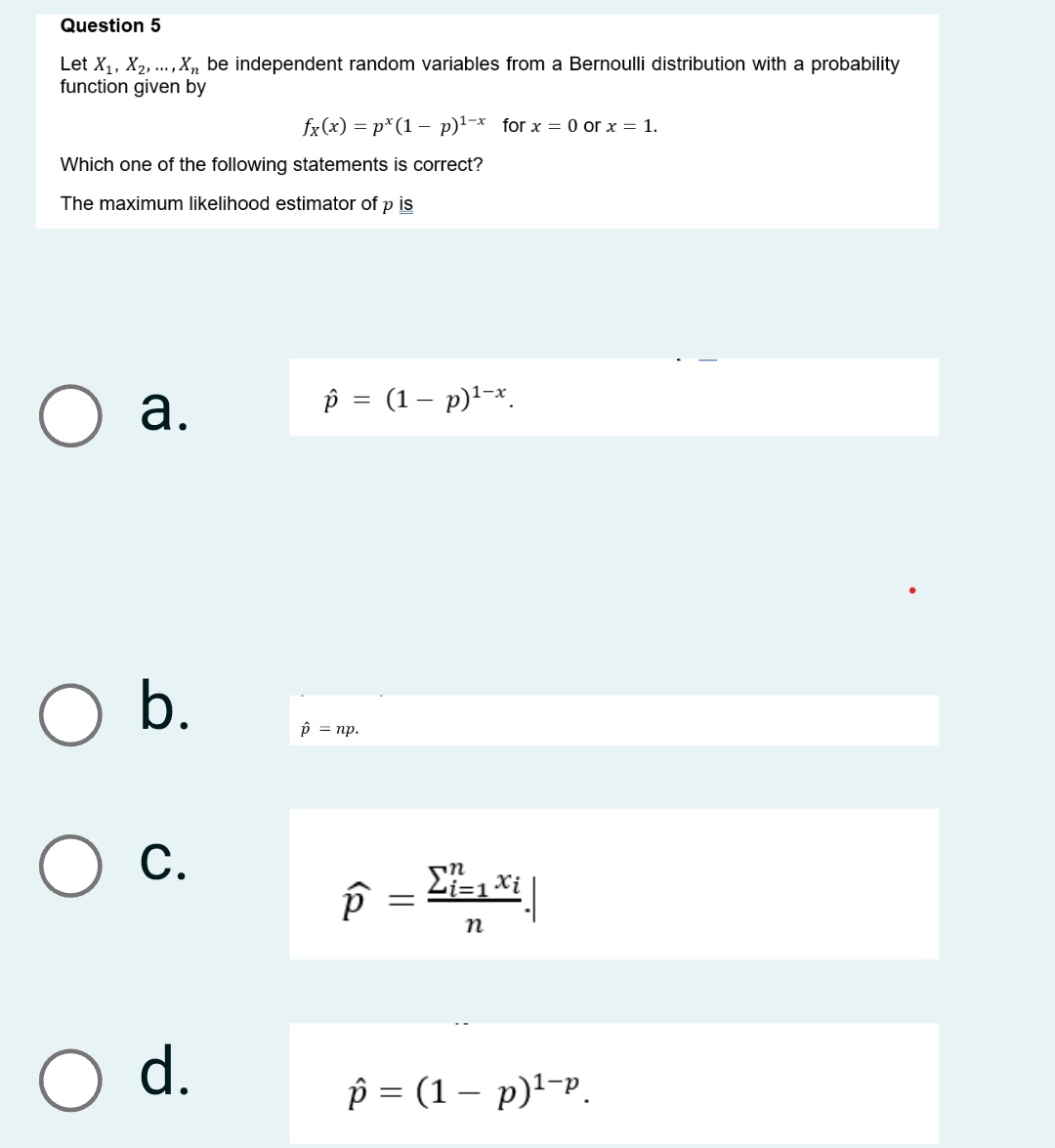 Solved Let X1,X2,…,Xn be independent random variables from a | Chegg.com