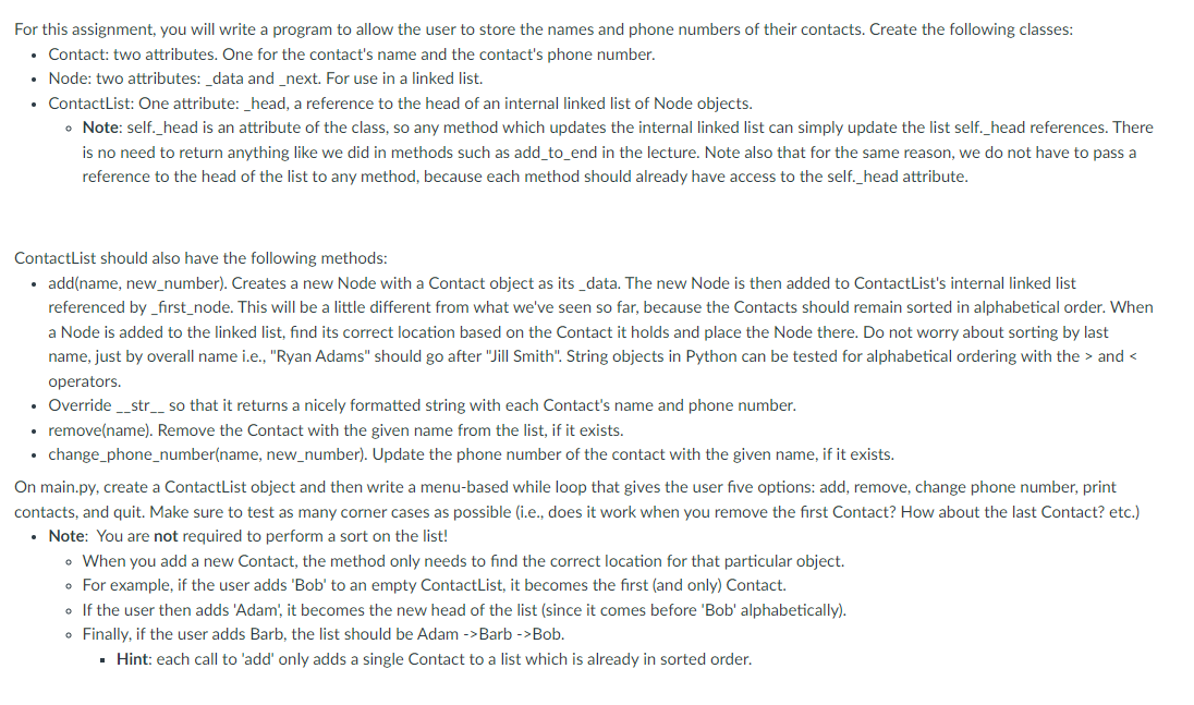 Solved For this assignment, you will write a program to | Chegg.com