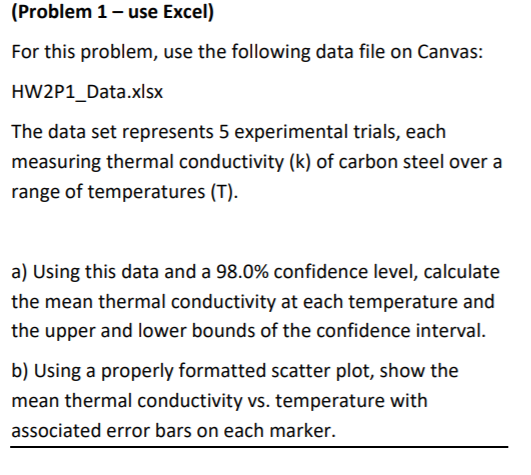 Please Help With This Problem Using Excel If You Can 