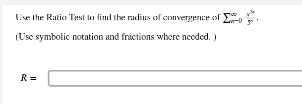 Solved Use the Ratio Test to find the radius of convergence | Chegg.com