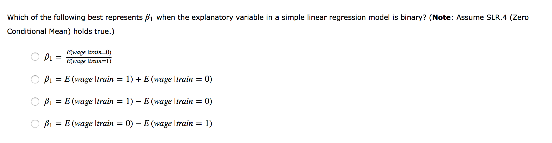 Solved 13 Regression On A Binary Explanatory Variable And