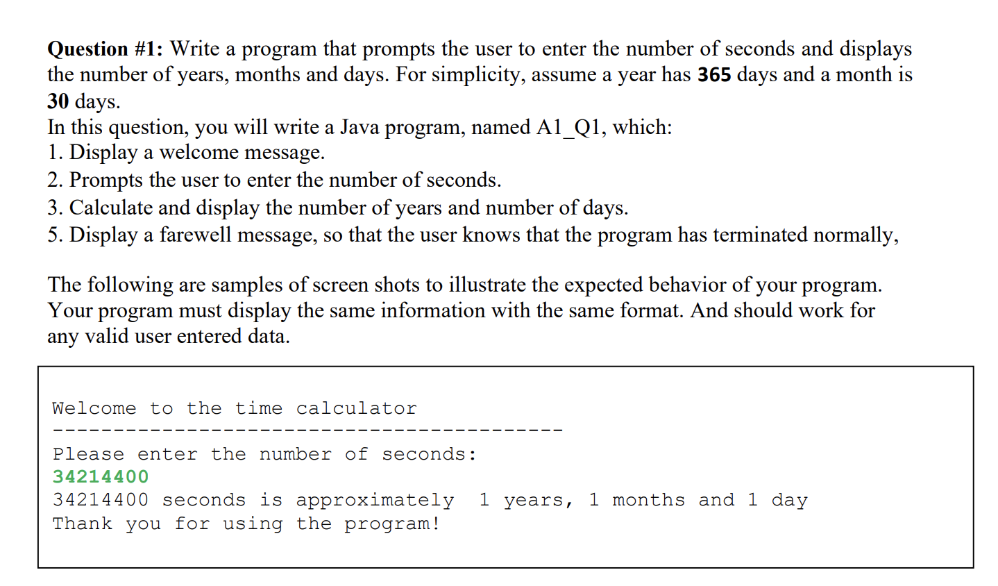 Solved Question #1: Write a program that prompts the user to | Chegg.com