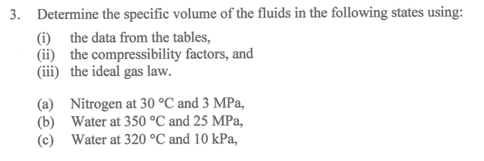 Solved determine the specific volume of the fluids in the | Chegg.com