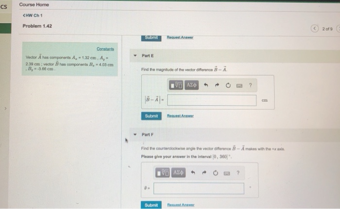 Solved Problem 1.38 Constants Part A In each of the cases | Chegg.com