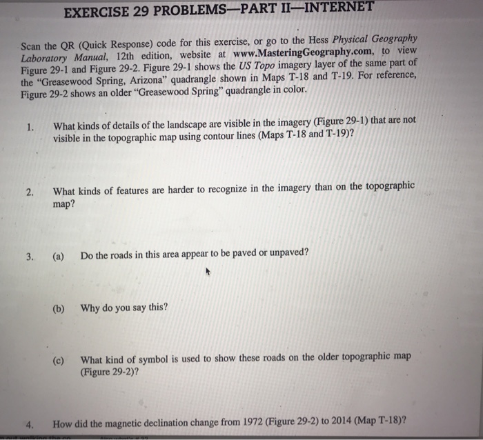 EXERCISE 29 PROBLEMS-PART II-INTERNET Scan the QR | Chegg.com