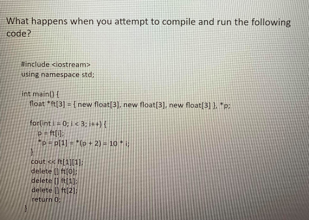 Solved What happens when you attempt to compile and run the | Chegg.com