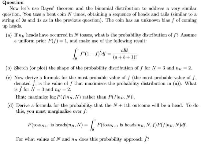 Solved Now let's use Bayes' theorem and the binomial | Chegg.com