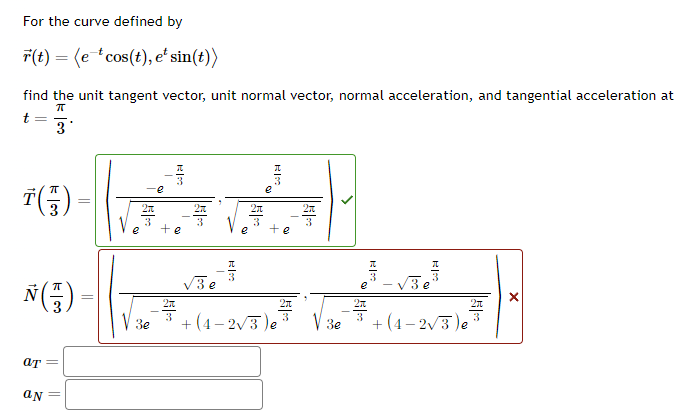 Solved For the curve defined by r(t)= e−tcos(t),etsin(t) | Chegg.com