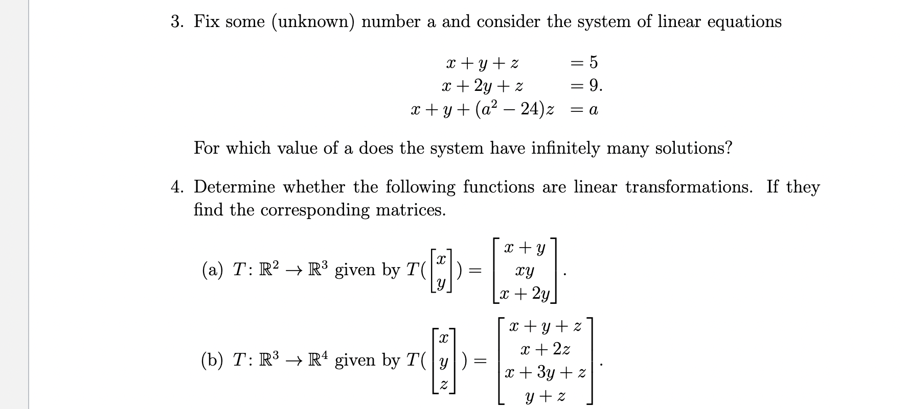 Solved 3. Fix some (unknown) number a and consider the | Chegg.com