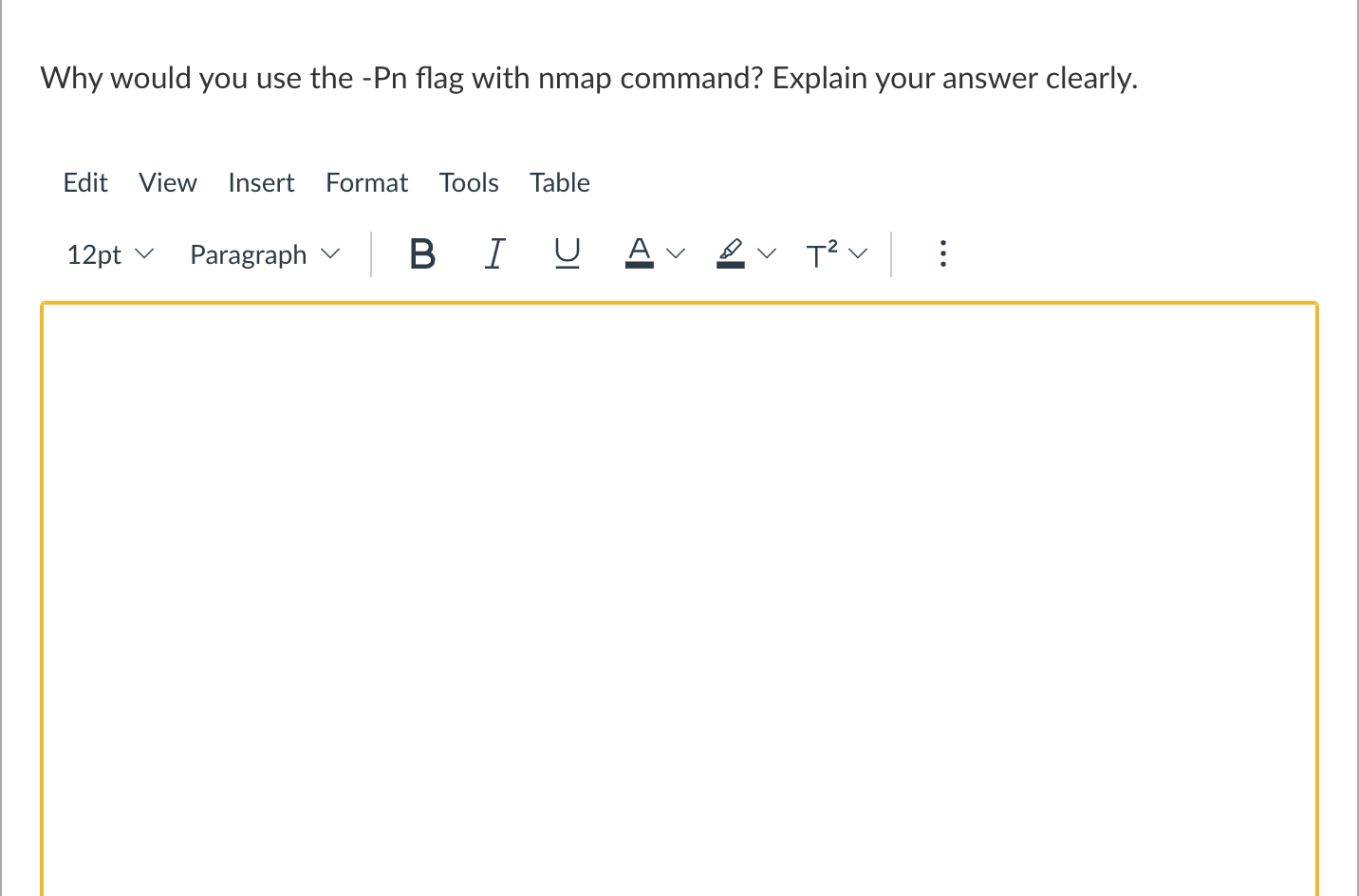 Solved Why would you use the - Pn flag with nmap command? | Chegg.com