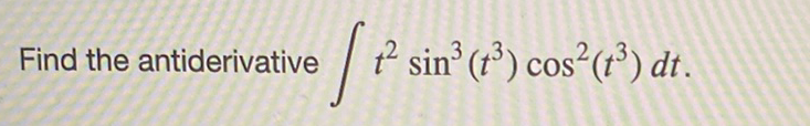 Solved Find the antiderivative | 1 si sin (1) cos' (t) dt. | Chegg.com