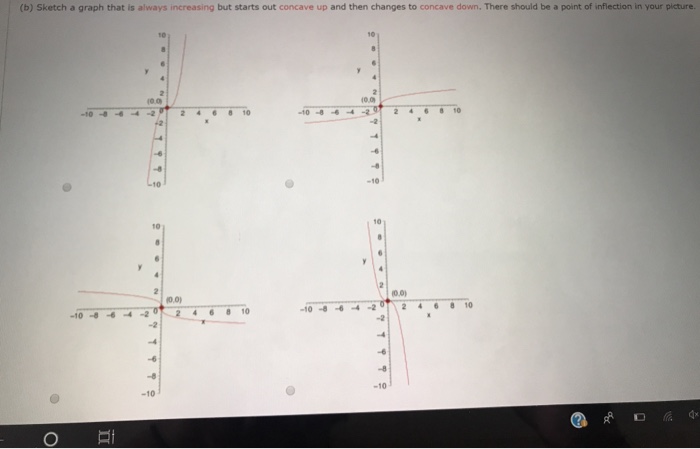Solved Sketch a graph that is always increasing but starts | Chegg.com
