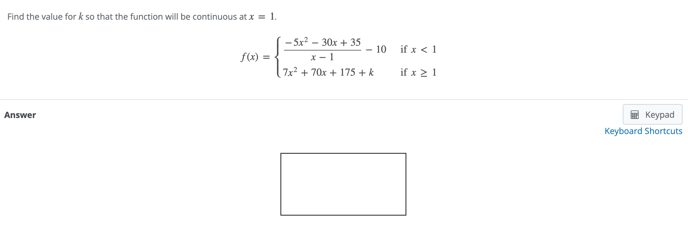 Solved Find the value for k so that the function will be | Chegg.com