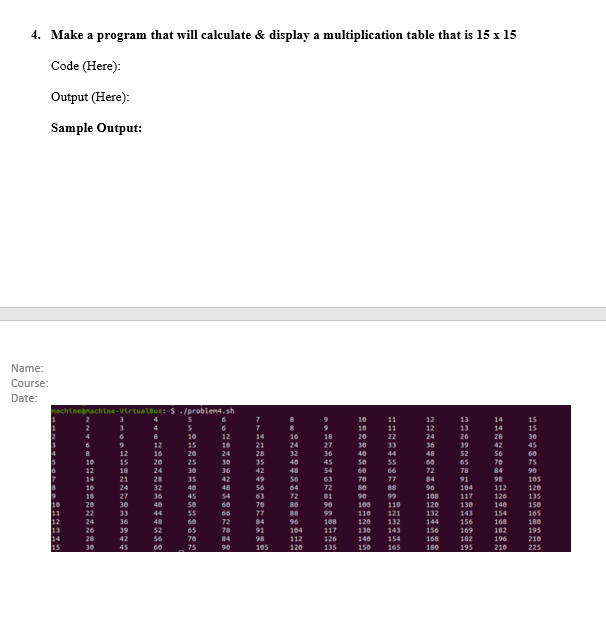 Solved 4. Make a program that will calculate \& display a | Chegg.com