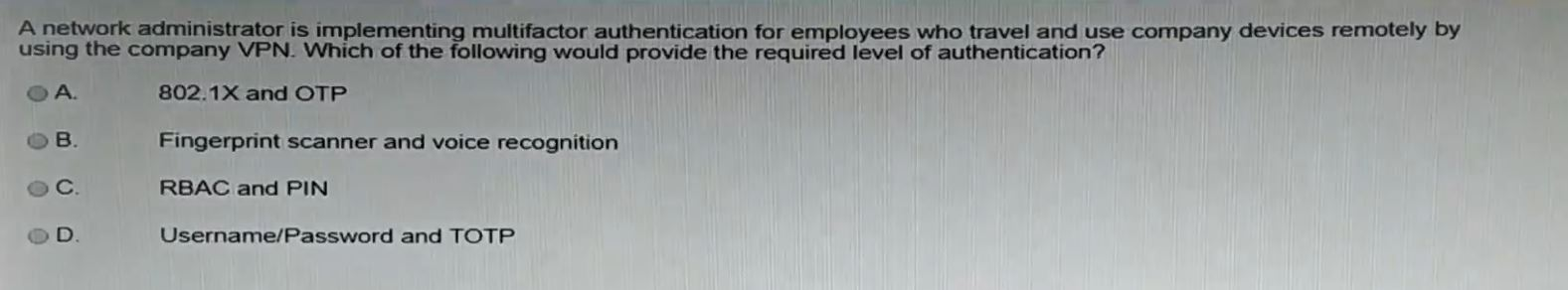 Solved A Network Administrator Is Implementing Multifactor 4148