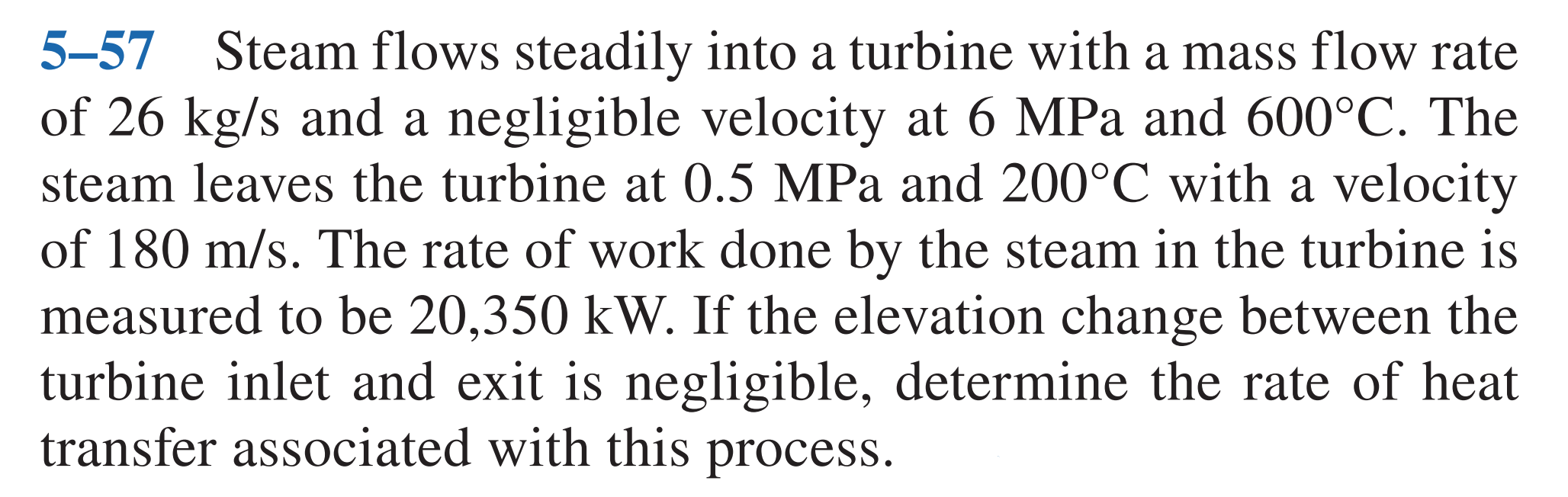 Solved Steam flows steadily into a turbine with a mass flow | Chegg.com