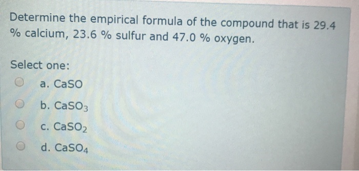 Solved Determine the empirical formula of the compound that | Chegg.com