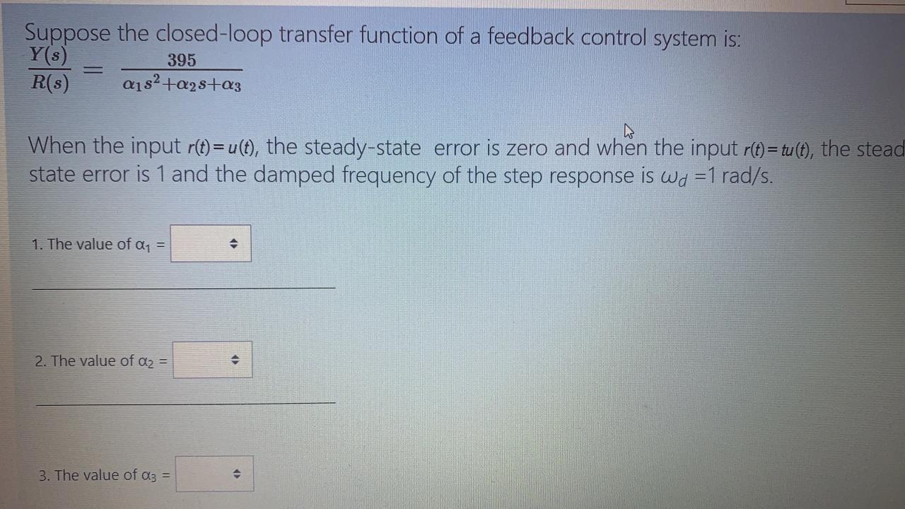 Solved Suppose the closed-loop transfer function of a | Chegg.com