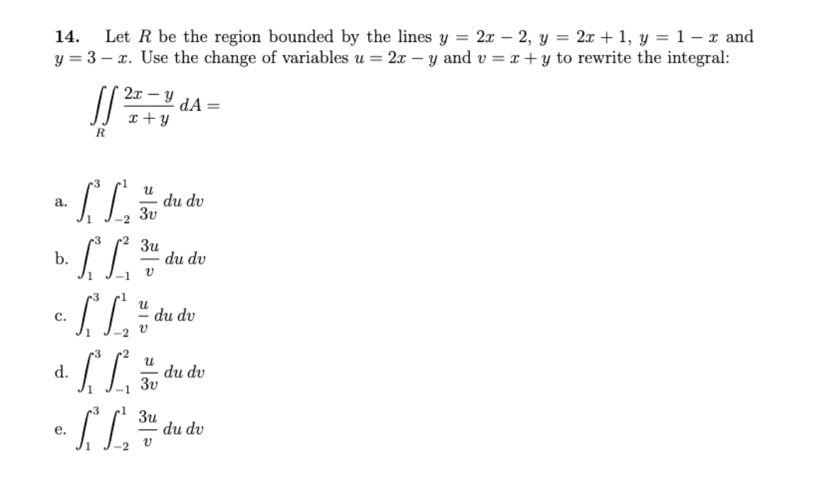 Solved Let R be the region bounded by the lines | Chegg.com