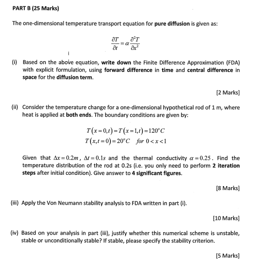 The one-dimensional temperature transport equation | Chegg.com