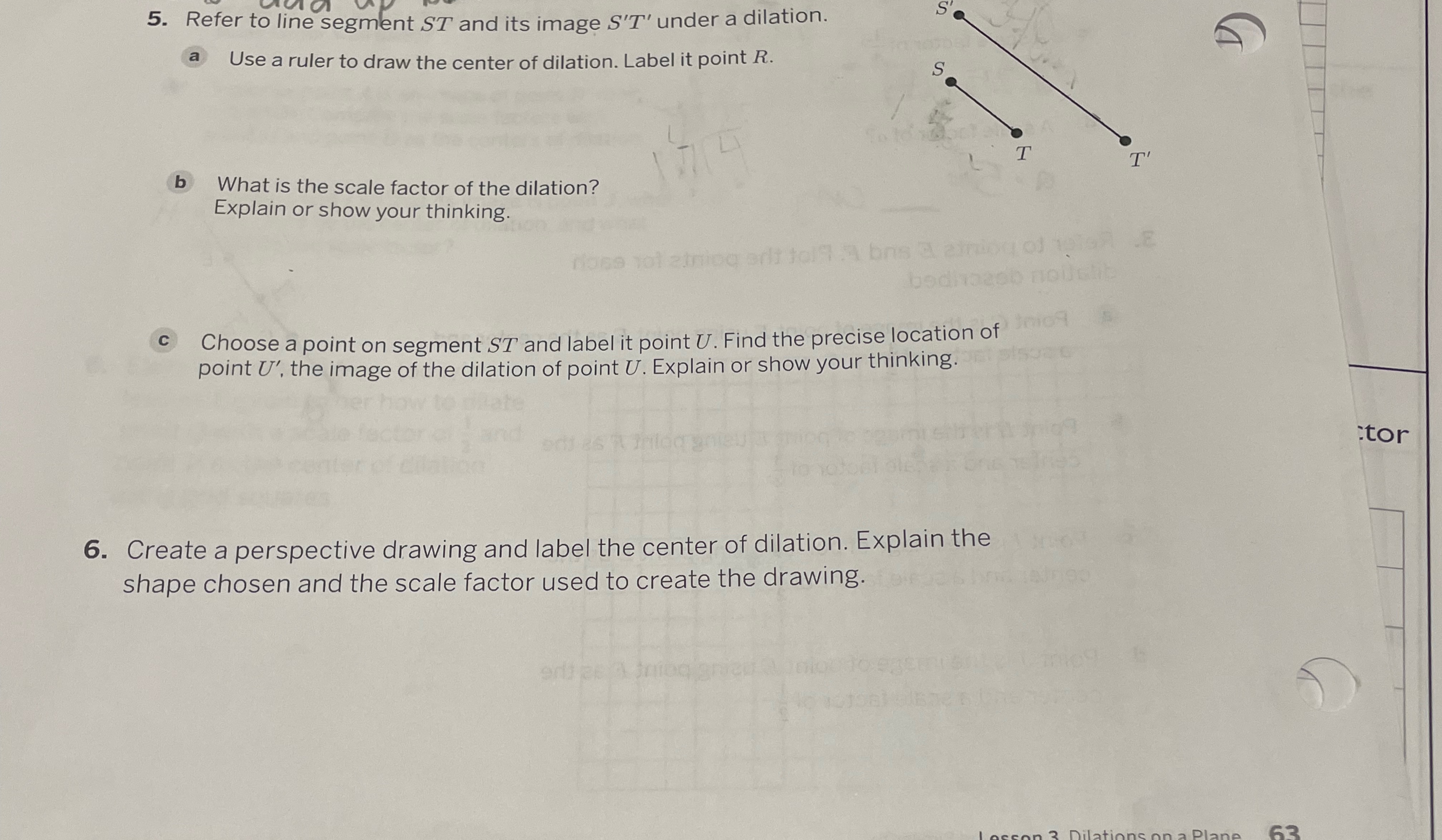 Solved Refer To Line Segment St And Its Image St 