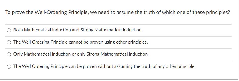 Solved To prove the well-Ordering Principle, we need to | Chegg.com