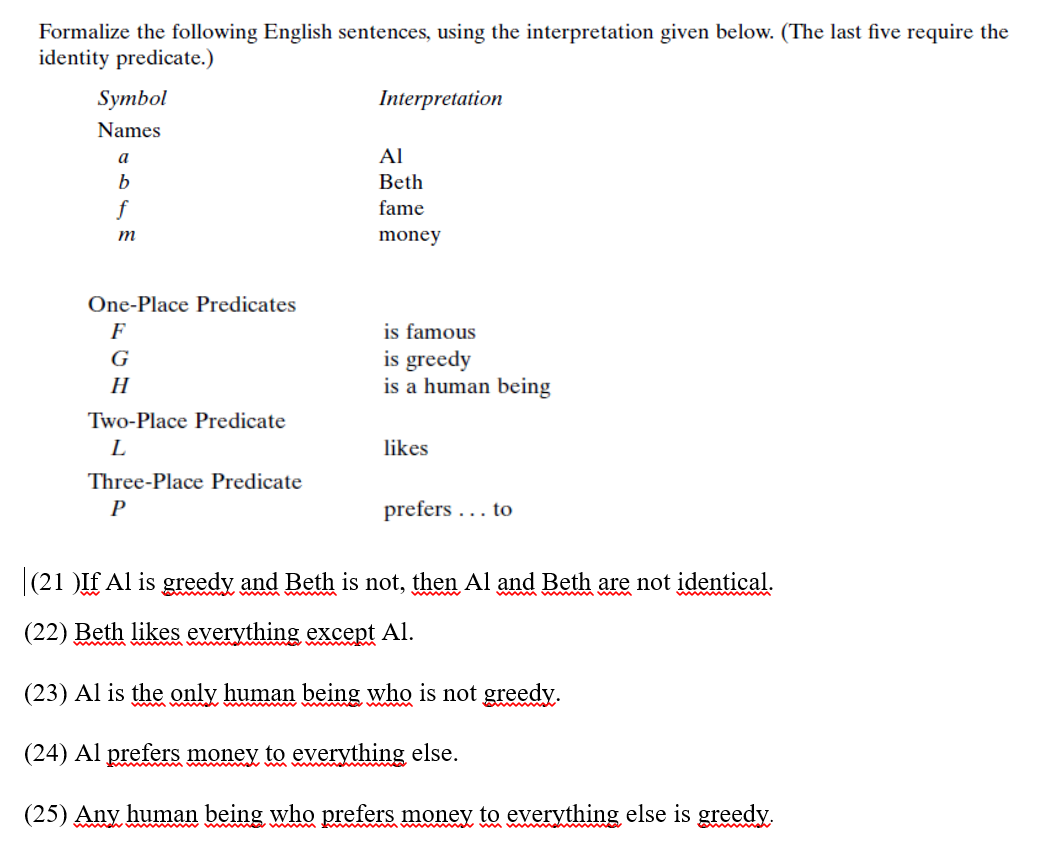 Solved Formalize the following English sentences, using the | Chegg.com