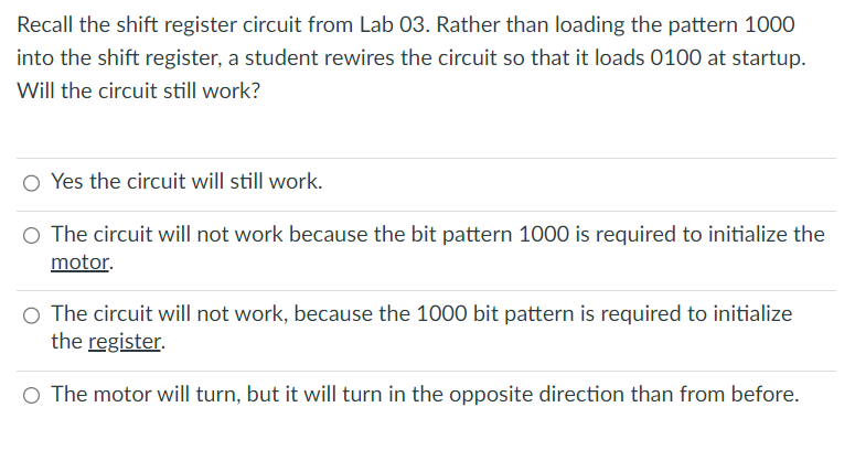 Solved Recall the shift register circuit from Lab 03. Rather | Chegg.com