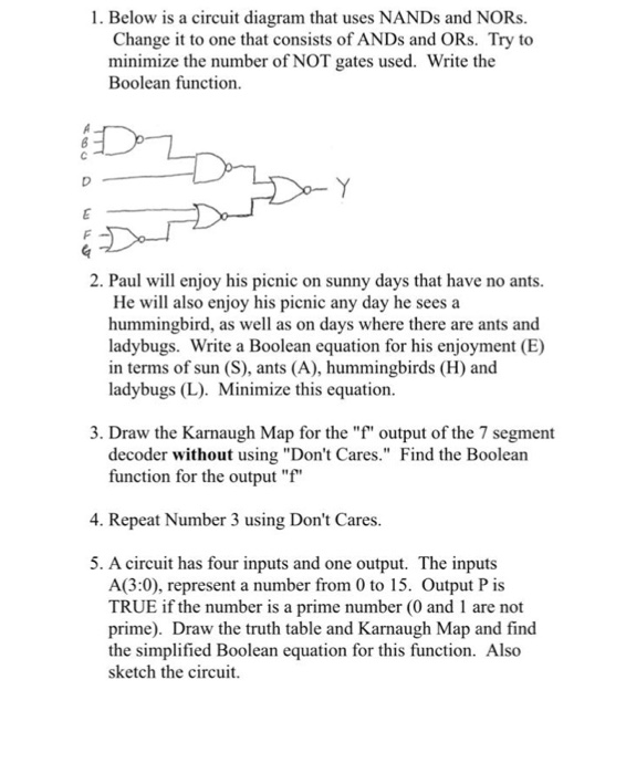 Solved 1. Below is a circuit diagram that uses NANDs and | Chegg.com