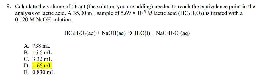 Solved Calculate the volume of titrant (the solution you are | Chegg.com