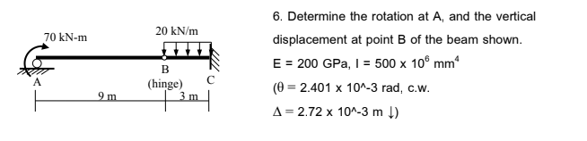 Solved 6. Determine the rotation at A1 and the vertical | Chegg.com