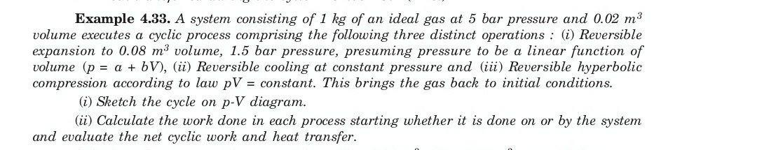 Solved Example 4.33. A system consisting of 1 kg of an ideal | Chegg.com