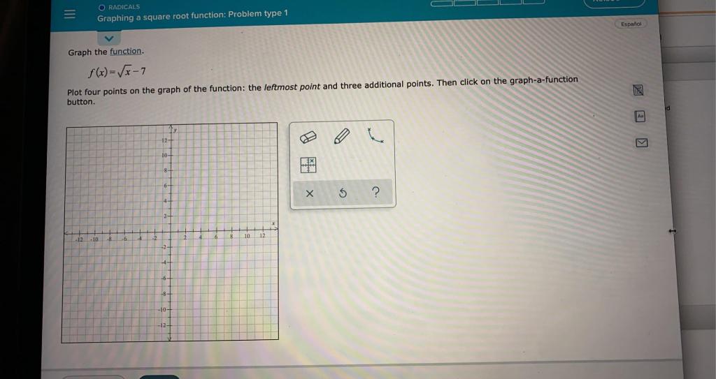 Solved O RADICALS Graphing a square root function: Problem | Chegg.com