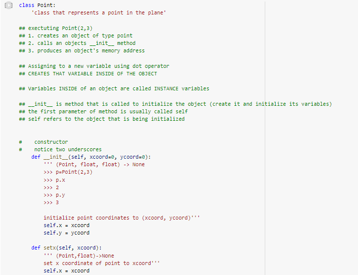 Solved class Point: 'class that represents a point in the | Chegg.com