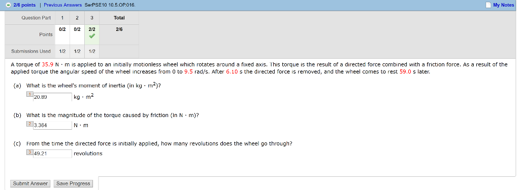 Solved 2/6 points | Previous Answers SerPSE10 10.5.OP.016 My | Chegg.com