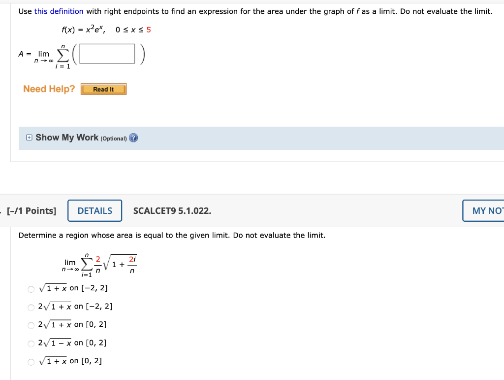 Solved Use this definition with right endpoints to find an | Chegg.com