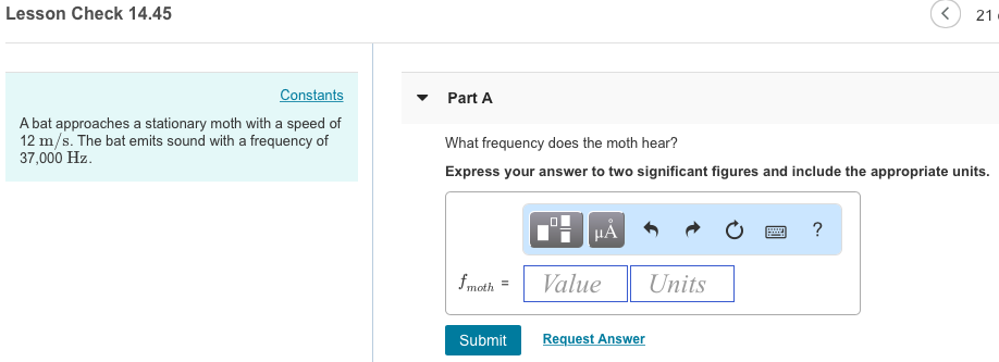 Solved Lesson Check 14.45 21 onstants ? Part A A bat | Chegg.com Solved Lesson Check 14.45 21 onstants ? Part A A bat | Chegg.com