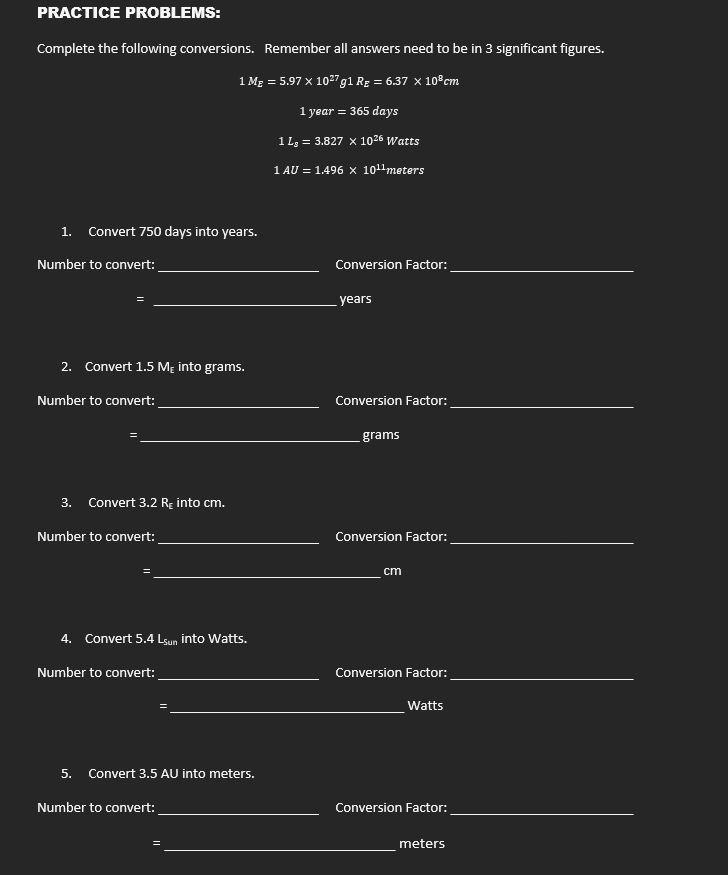 Solved PRACTICE PROBLEMS: Complete the following | Chegg.com