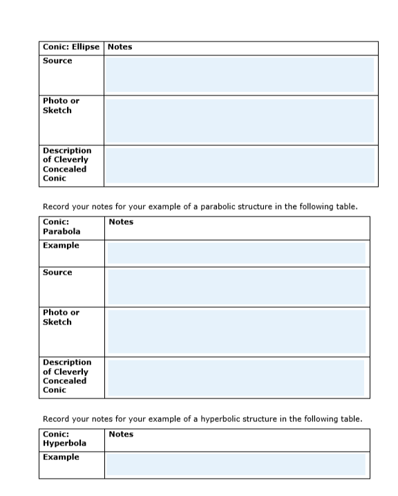 Solved Cleverly Concealed Conics Portfolio Directions: For | Chegg.com