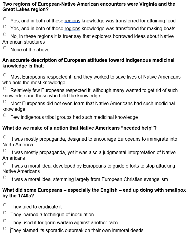 Two regions of European-Native American encounters | Chegg.com