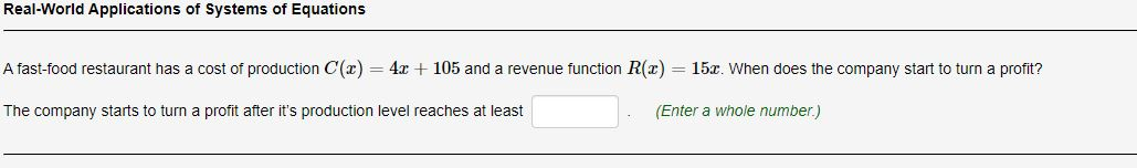Solved Real-World Applications of Systems of Equations A | Chegg.com